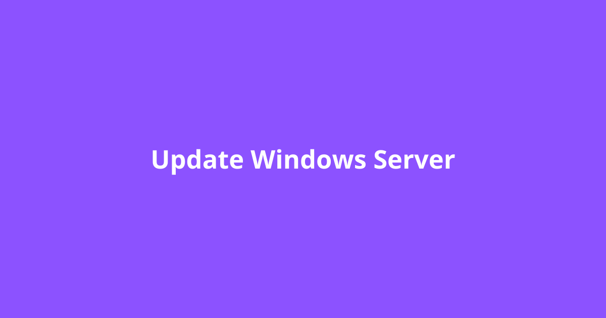 Update Windows Server - vHost