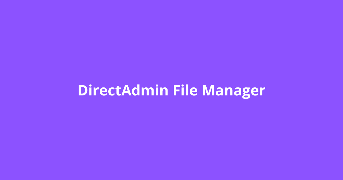 DirectAdmin File Manager - vHost
