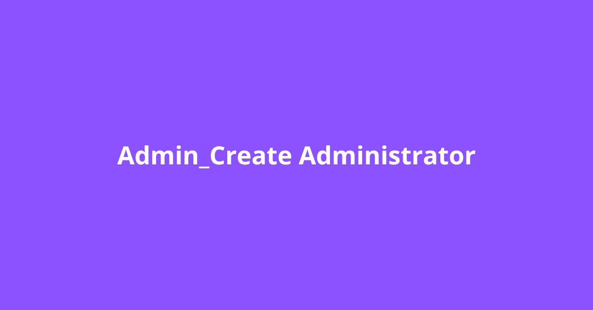 Admin_Create Administrator - vHost
