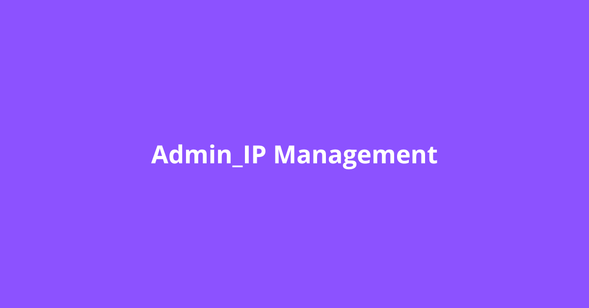 Admin_IP Management - vHost