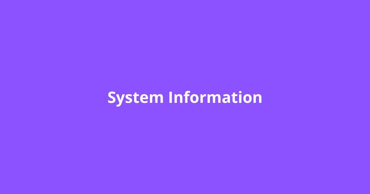 System Information - vHost